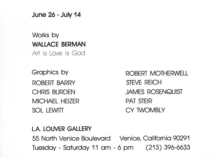 Work by Wallace Berman: Art is Love is God