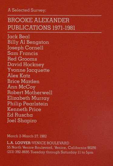 Brooke Alexander Publications 1971 - 81